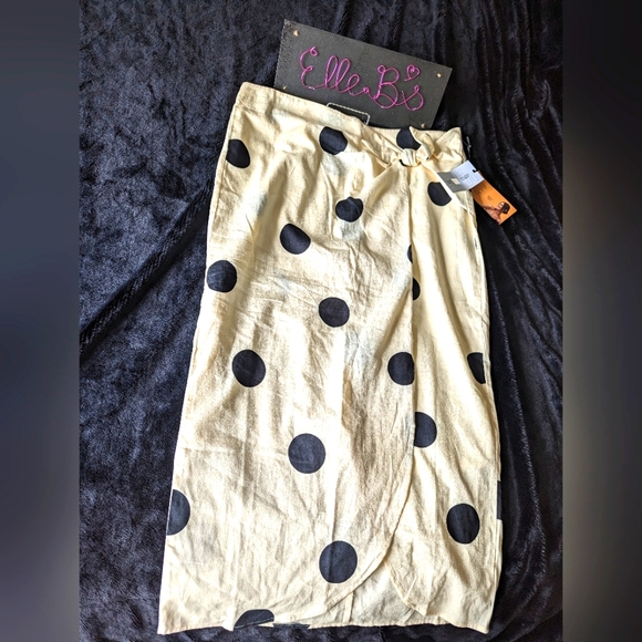 Skirts | Nwt Future Collective Black Cream Dot Midi Skirt Wbow 14 ...